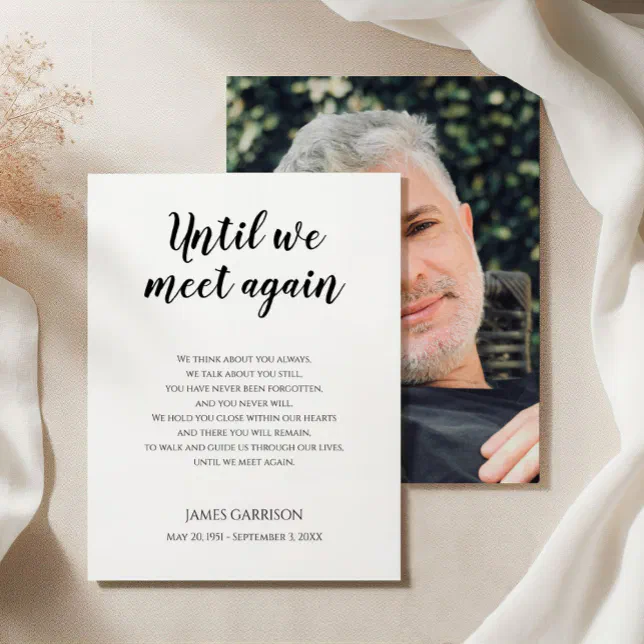 Until We Meet Again Memorial Poem with Photo | Zazzle