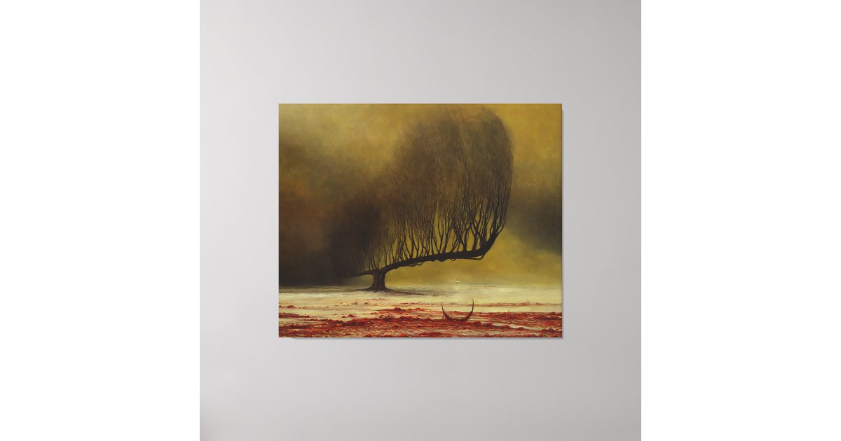 Untitled (Nightmare Tree) by Zdzislaw Beksinski Canvas Print | Zazzle