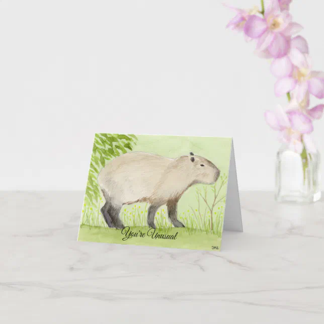 Unusual Capybara Card | Zazzle