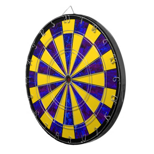 Unusual Dart Board Yellow Blue Modern Darts Gift | Zazzle