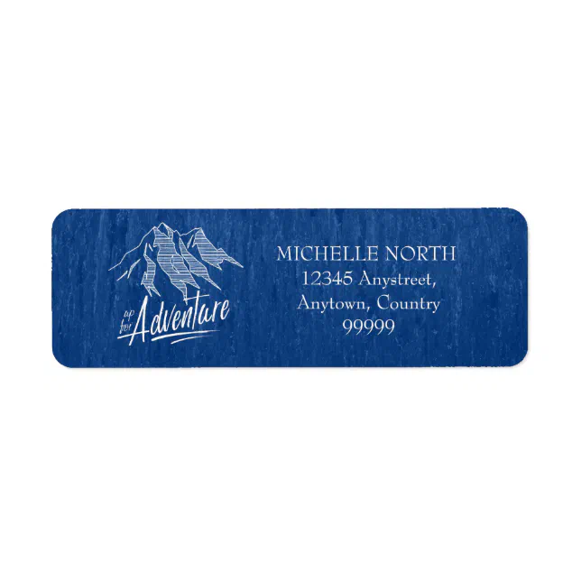 Up For Adventure Mountains White ID358 Label | Zazzle