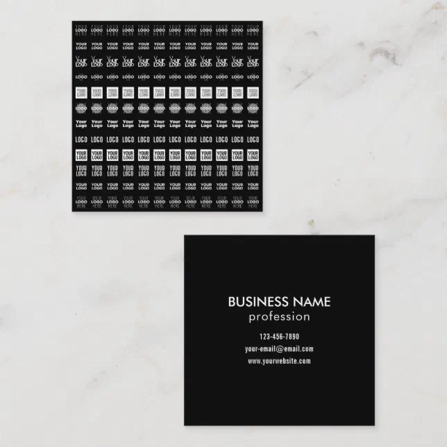 Up to 12 Different Logos or Uploaded Images Square Business Card | Zazzle