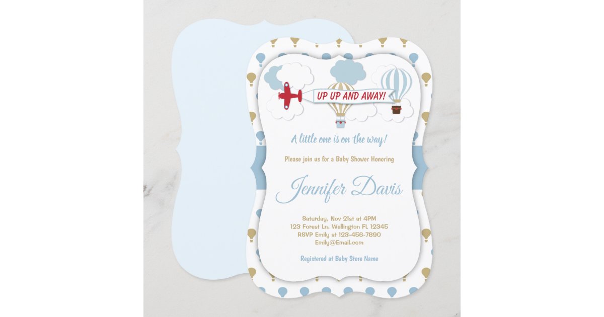 Up Up And Away! Baby Shower Invitation | Zazzle