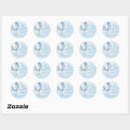 Up Up and Away! Blue Hot Air Balloon Baby Shower Classic Round Sticker ...