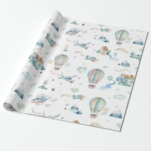Up Up and Away Wrapping Paper | Zazzle