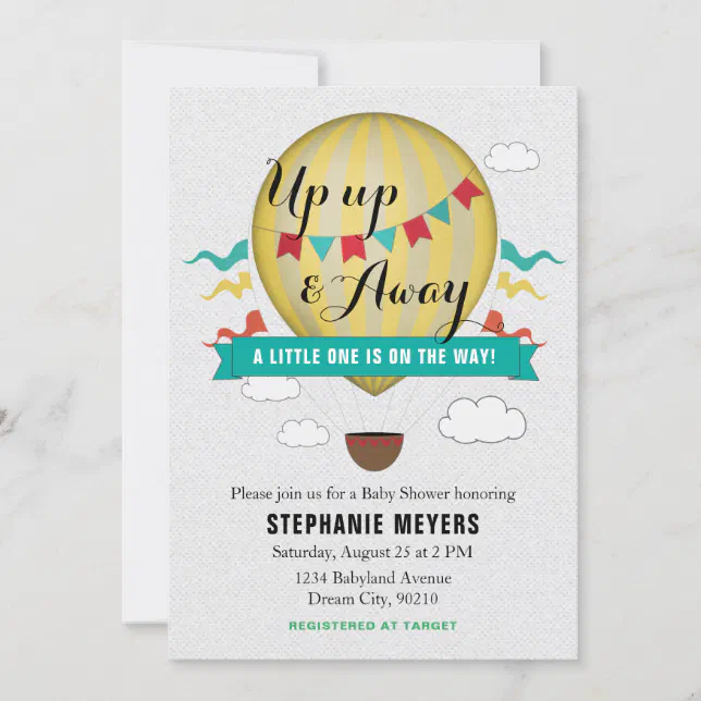 Up Up & Away Baby Shower invitation | Zazzle
