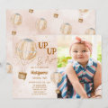 Up Up & Away Hot Air Balloon Photo 2nd Birthday Invitation | Zazzle