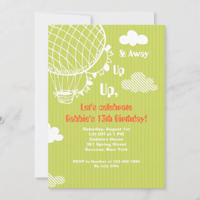 Up, Up & Away Invitation | Zazzle