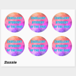 Upbeat "EXCELLENT STUDENT OF THE DAY!" Sticker | Zazzle