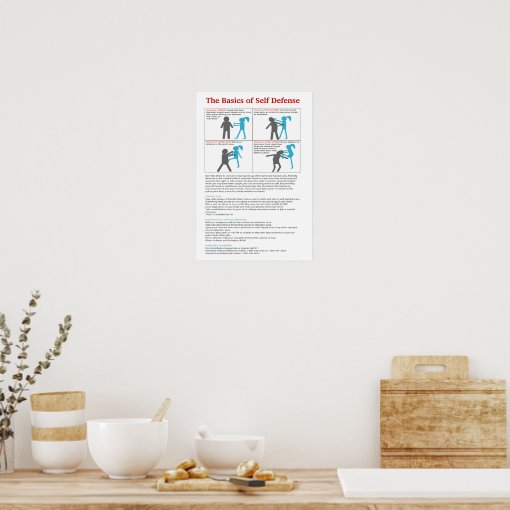 Updated Basics of Self Defense Poster | Zazzle