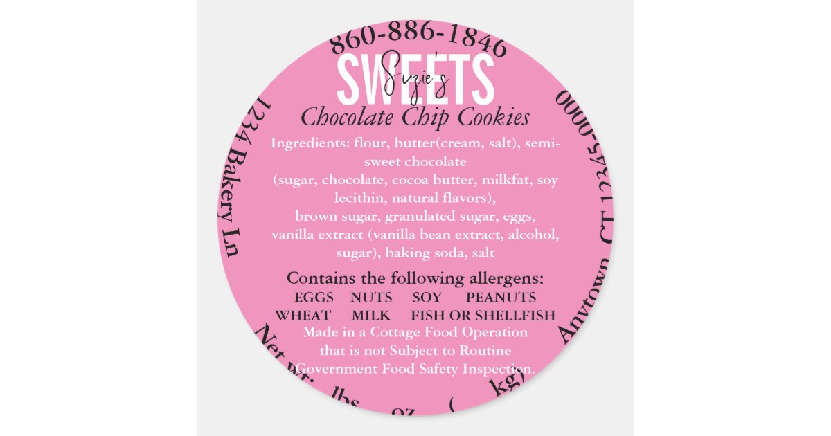 Updated Connecticut State Cottage Law Ingredient Classic Round Sticker ...