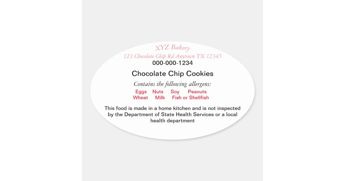 UPDATED TEXAS Cottage Food Law label home baker | Zazzle