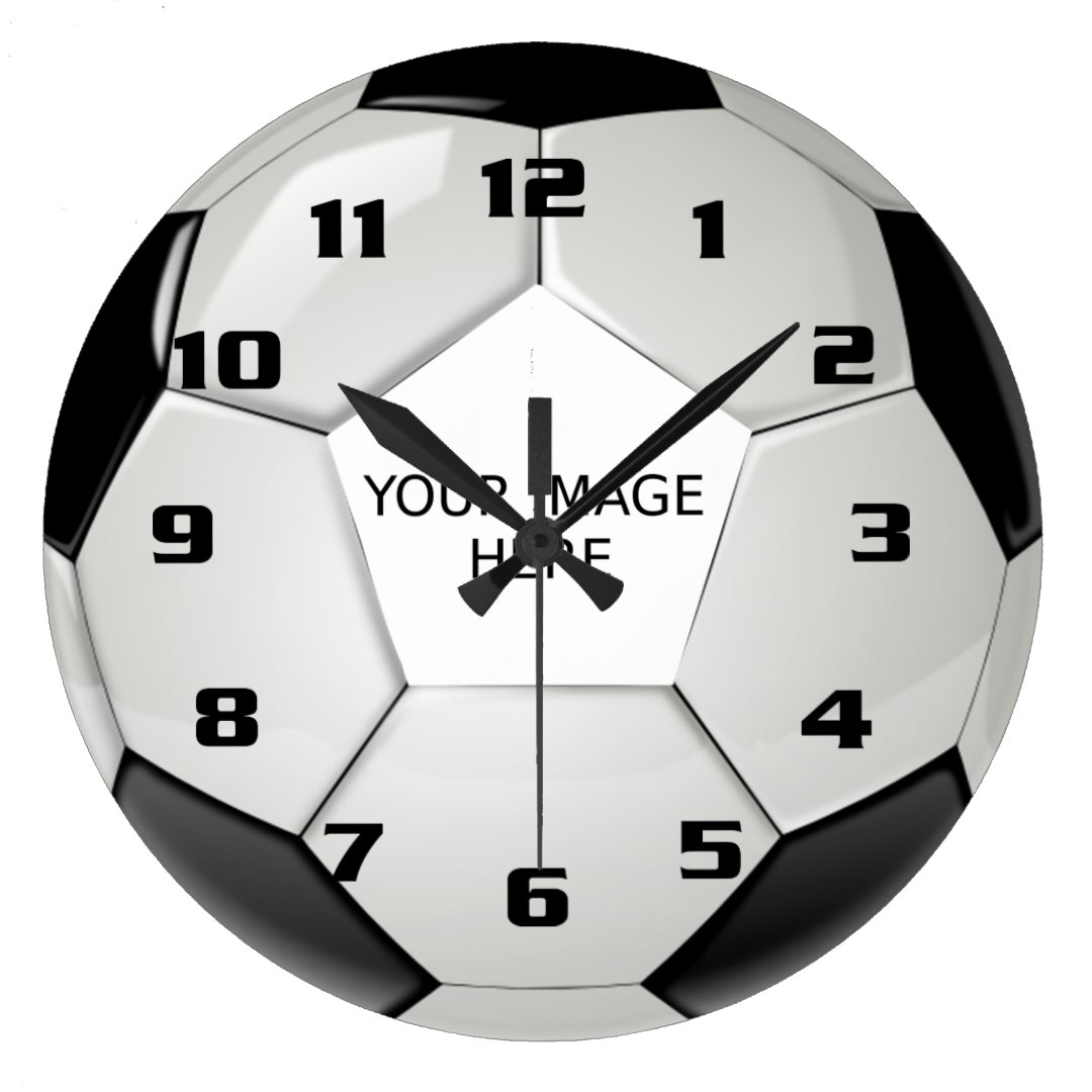 Upload a Photo Create your Custom Soccer Ball Large Clock | Zazzle