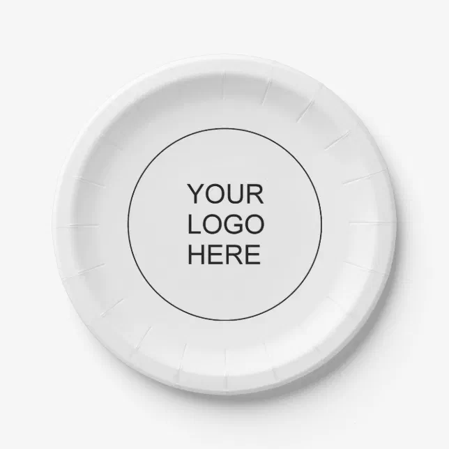 Upload Business Company Logo Text Template Paper Plates | Zazzle