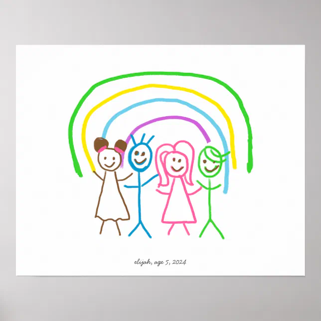Upload Childs Drawing Turn Kids Artwork to Poster | Zazzle