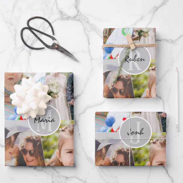 Upload customized photo wrapping paper sheets | Zazzle