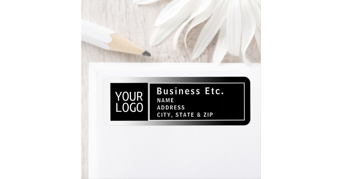 Upload Logo or QR code | Modern Return Address Label | Zazzle