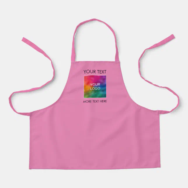 Upload Photo Image Logo Here Template Pink Small Apron | Zazzle