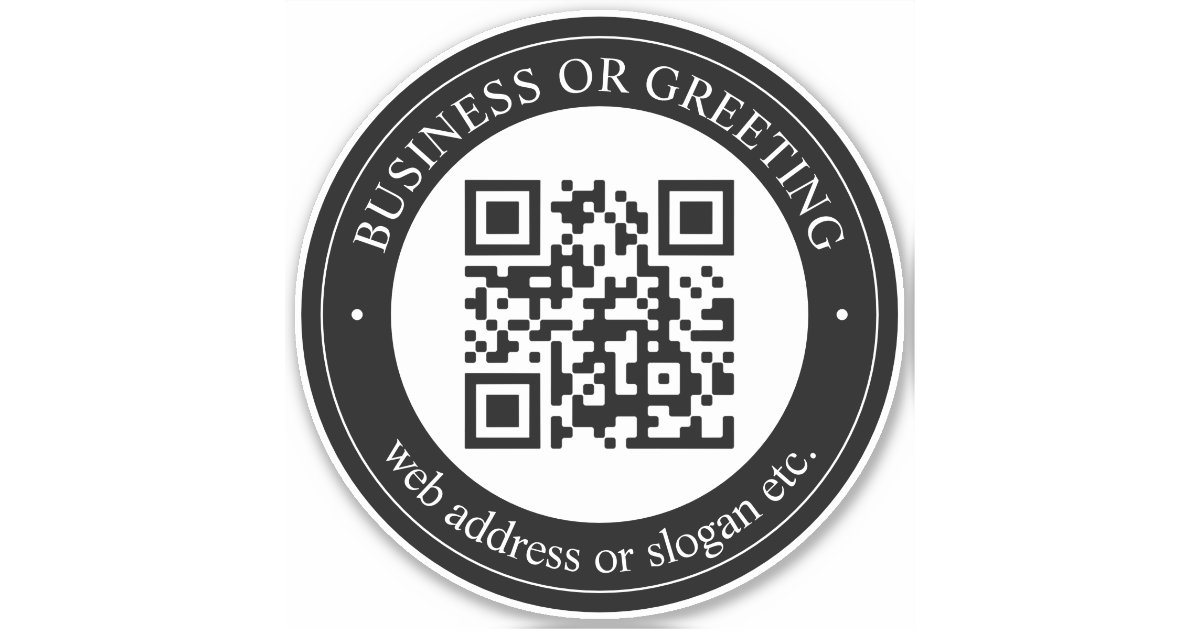 Upload QR code or Logo | Modern Black Sticker | Zazzle