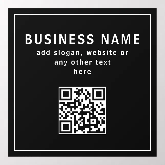 Upload QR code or Logo | Modern Black Wall Decal | Zazzle