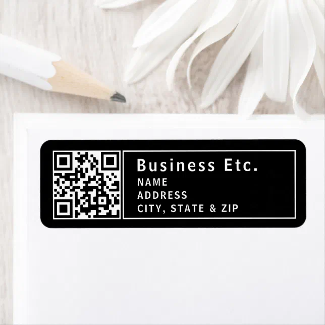 Upload QR code or Logo | Modern Return Address Label | Zazzle
