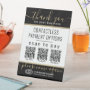 QR Code Place Order | Black Business Logo Pedestal Sign | Zazzle