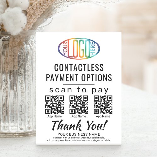 Upload QR Codes & Logo 3 Payment Apps Business Pedestal Sign | Gabriel ...