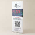 UPLOAD QR + IMAGE PIZZA Italian Restaurant Retractable Banner | Zazzle