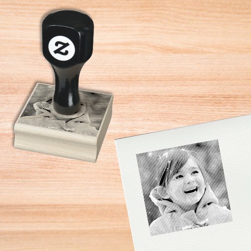 Upload Selfie and Create Custom Personalized Photo Rubber Stamp | Zazzle
