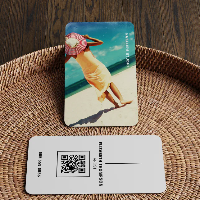 Upload Your Artwork With QR Code Creative Designer Business Card | Zazzle