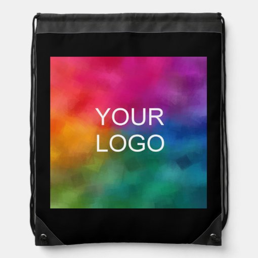Upload Your Business Company Logo Custom Template Drawstring Bag | Zazzle