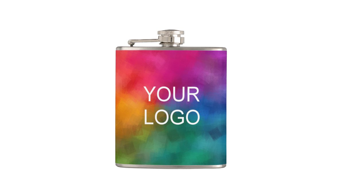 Upload Your Business Company Logo Here Template Flask | Zazzle