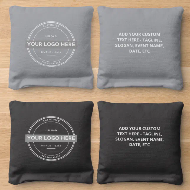 Upload Your Business Event Logo Tagline Custom Cornhole Bags | Zazzle
