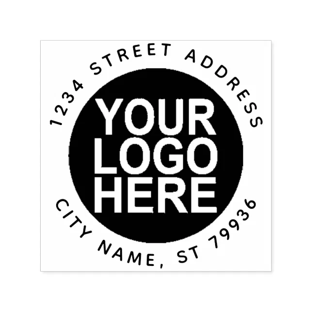 Upload Your Logo and Company Address Self-inking Stamp | Zazzle