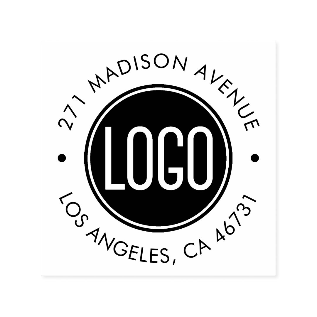 Upload Your Logo and Company Address Self-inking Stamp | Zazzle