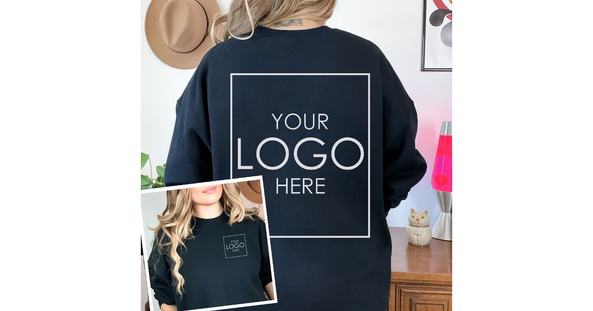Upload Your Logo Business Merch Company Crewneck Sweatshirt | Zazzle