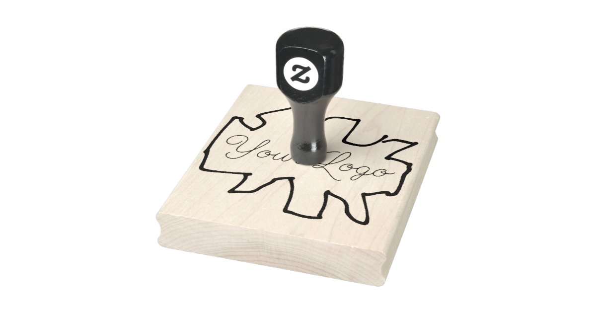 Upload Your Logo Large Business Logo Rubber Stamp | Zazzle