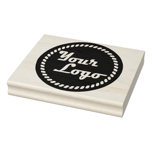 Upload Your Logo Large Round Business Logo Rubber Stamp | Zazzle
