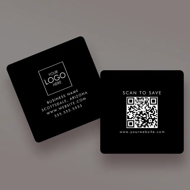 Upload Your Logo QR Code Generator Custom Modern Square Business Card ...