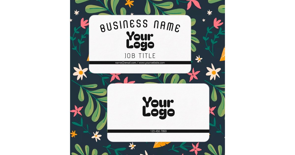 Upload Your Logo | White & Black (editable) Business Card | Zazzle