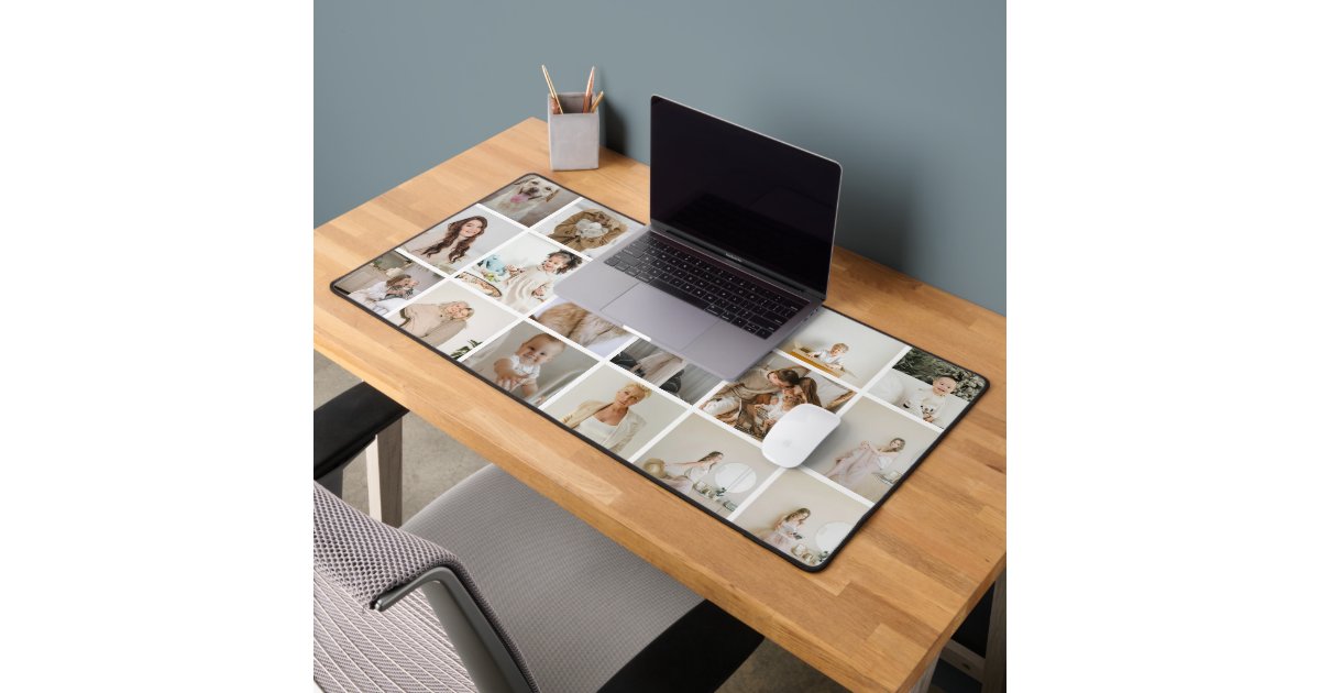 Upload Your Own 18 Photographs Personalized Desk Mat | Zazzle