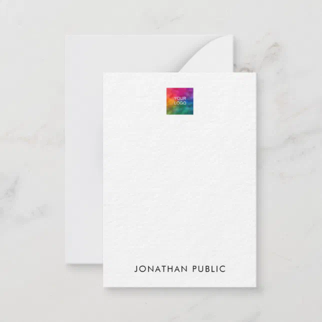 Upload Your Own Logo Ultra Thick Paper Vertical Note Card | Zazzle