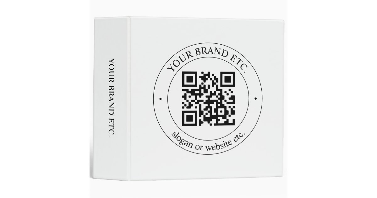 Upload Your Own QR Code & Customizable Text 3 Ring Binder | Zazzle