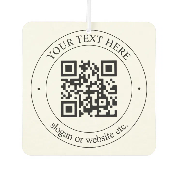 Upload Your Own Qr Code And Customizable Text Air Freshener Zazzle