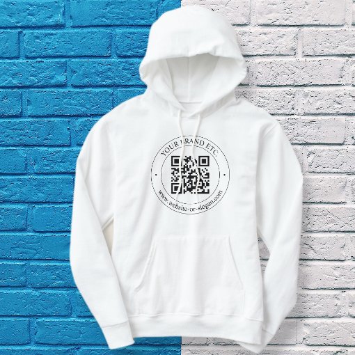 Upload Your Own QR Code & Customizable Text Hoodie | Zazzle