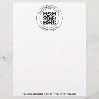 Upload Your Own QR Code & Customizable Text Letterhead | Zazzle
