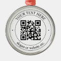 Upload Your Own QR Code & Customizable Text Metal Ornament | Zazzle