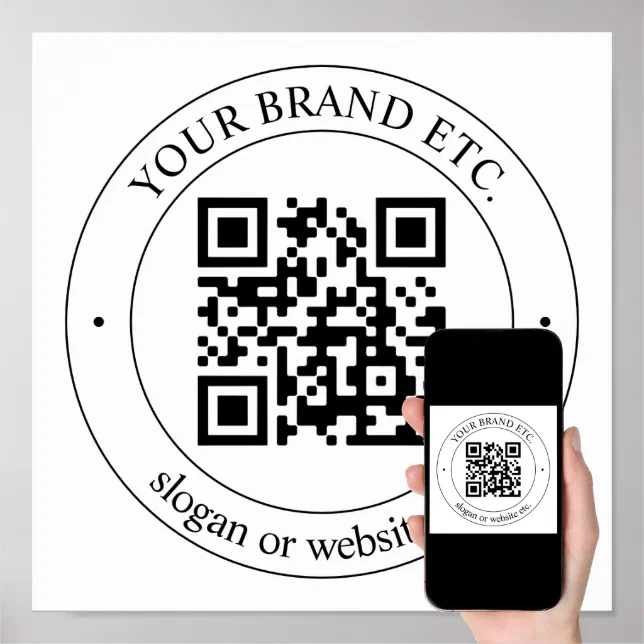 Upload Your Own QR Code & Customizable Text Poster | Zazzle