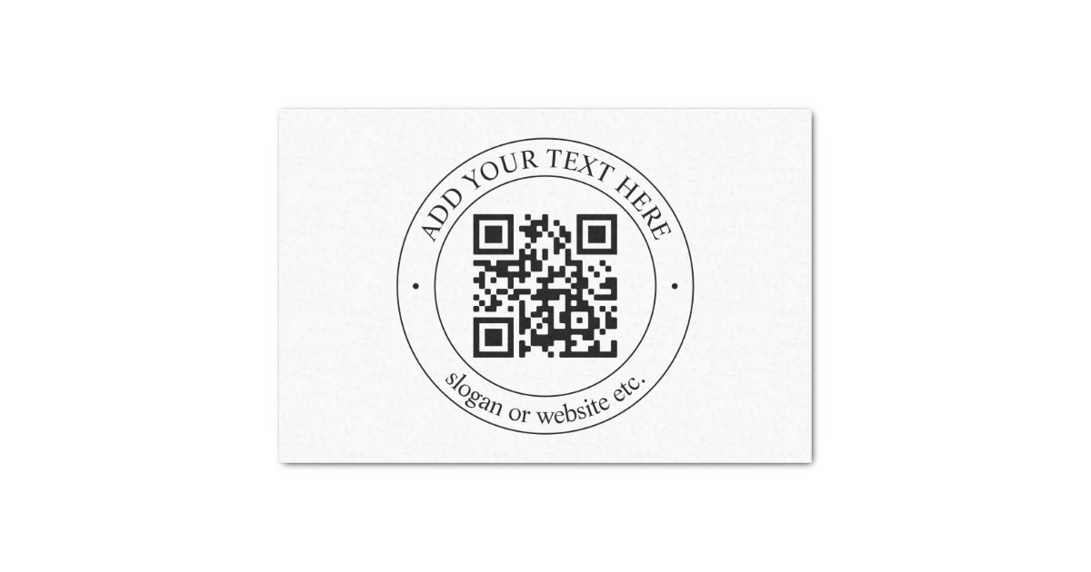Upload Your Own QR Code & Customizable Text Tissue Paper | Zazzle
