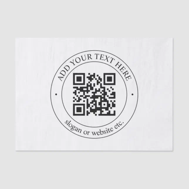 Upload Your Own QR Code & Customizable Text Tissue Paper | Zazzle
